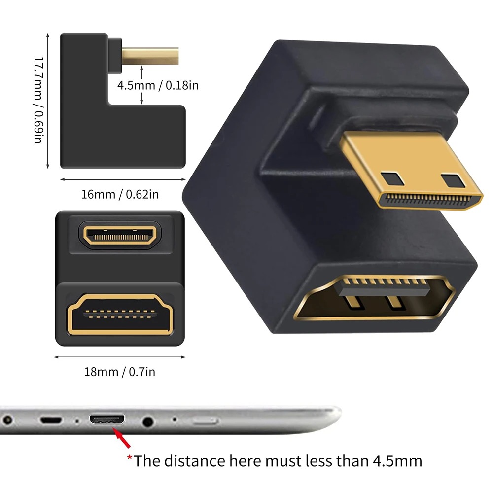 8K UHD U Shape 180 Degree HDMI-compatible2.1 Adapt... – Vicedeal