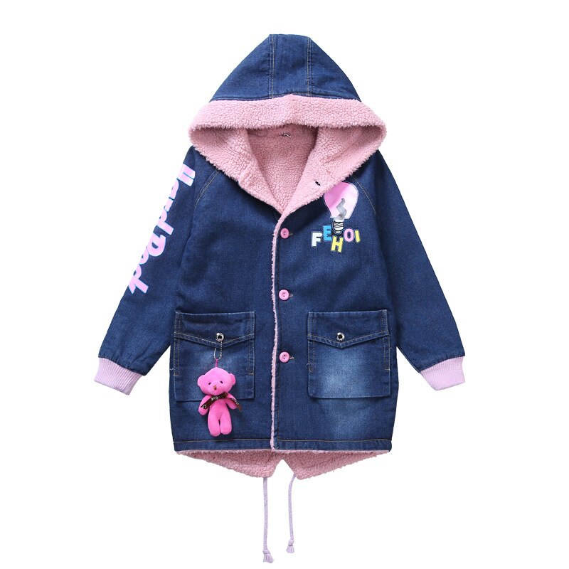 Girls Thick Denim Jacket for Winter Children Long ... – Grandado