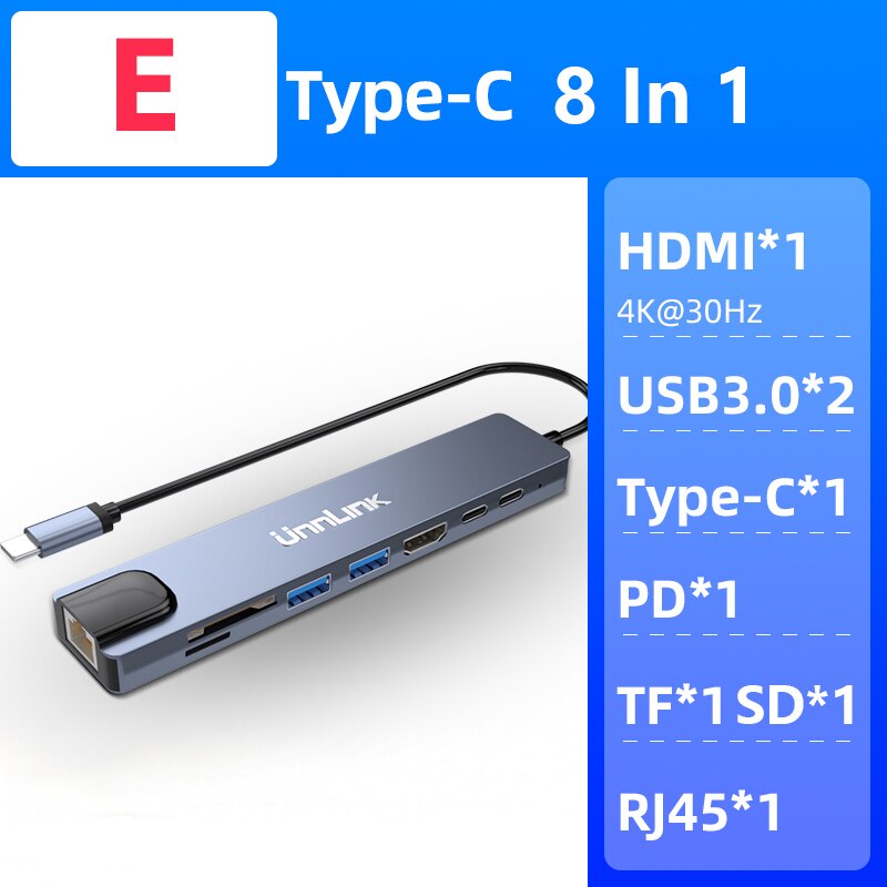 Unnlink usb c hub type c dock station 4k hdmi sd t... – Vicedeal