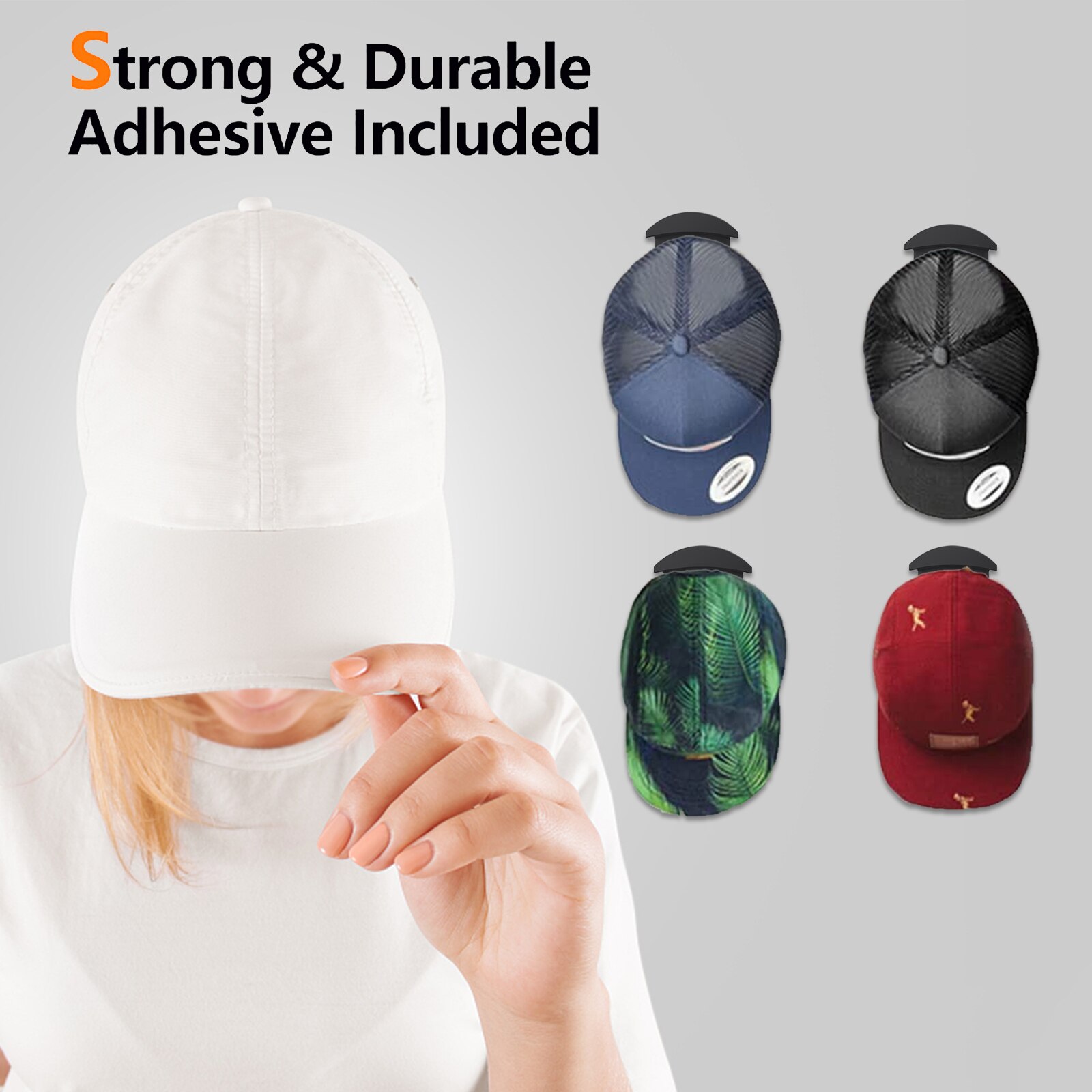 16 Stuks Adhesive Hoed Rack Baseball Caps Rack Hak... – Vicedeal