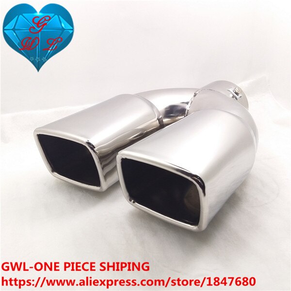 Car Exhaust 1 into 2 Muffler square straight pipe ... – Grandado