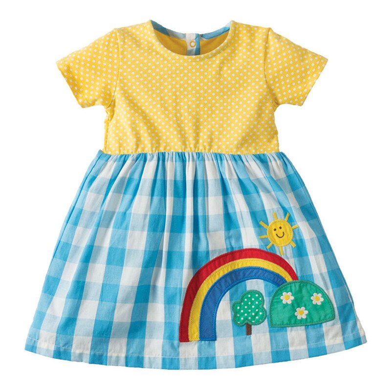 Jumping Meters Children Girls Dress Dot Princess D... – Grandado