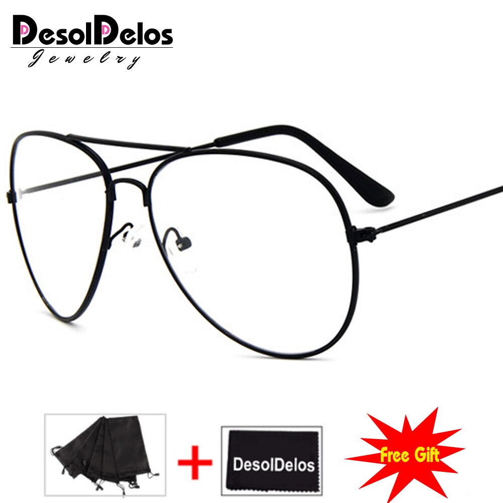 Clear Glasses Retro Eyeglasses Metal Gold Myopia E... – Vicedeal
