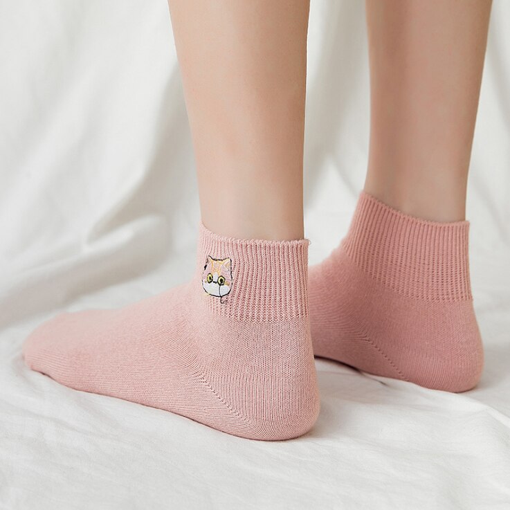 Spring socks Japanese high college style retro emb... – Grandado