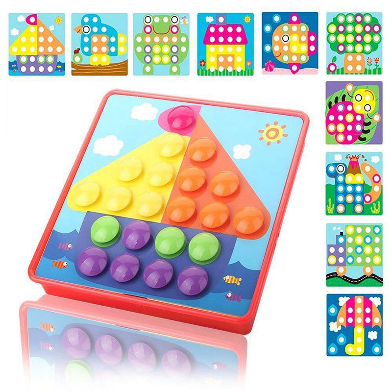 Button Art Color Matching Pegboard Puzzles Early L... – Grandado
