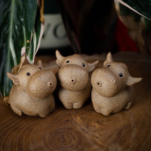 Stoneware fat cow tea set pet ornaments Chinese zo... – Vicedeal