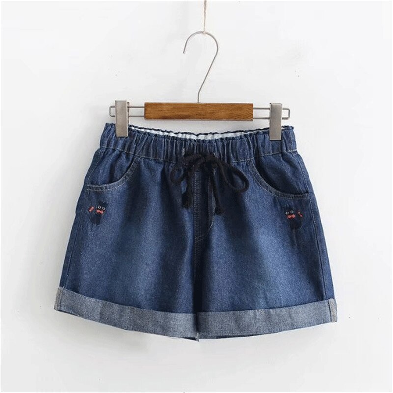 Japanese Soft Sister Rolled Kawaii Women Denim Sho... – Grandado