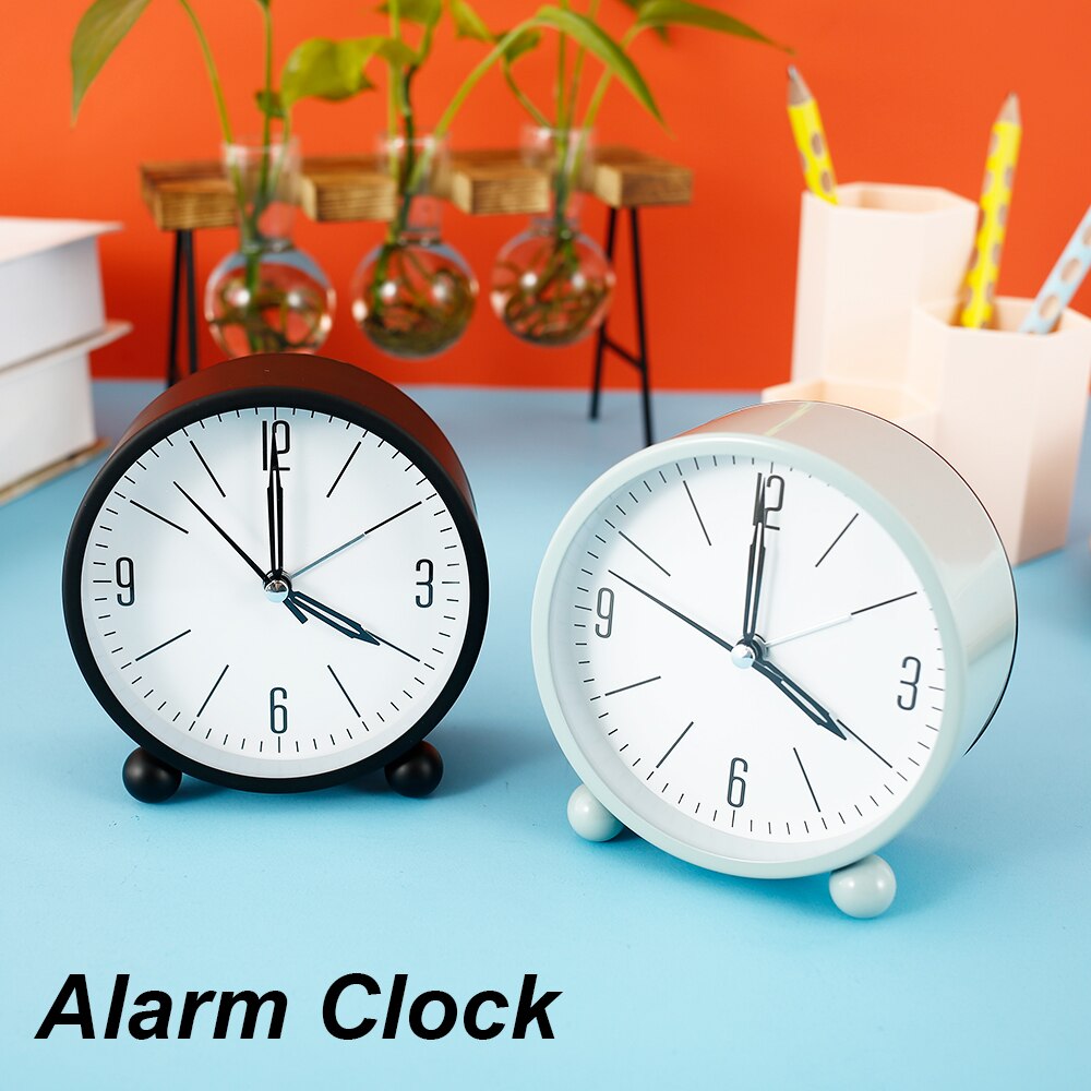 Square Round Small Alarm Clock Snooze Silent Sweep... – Grandado