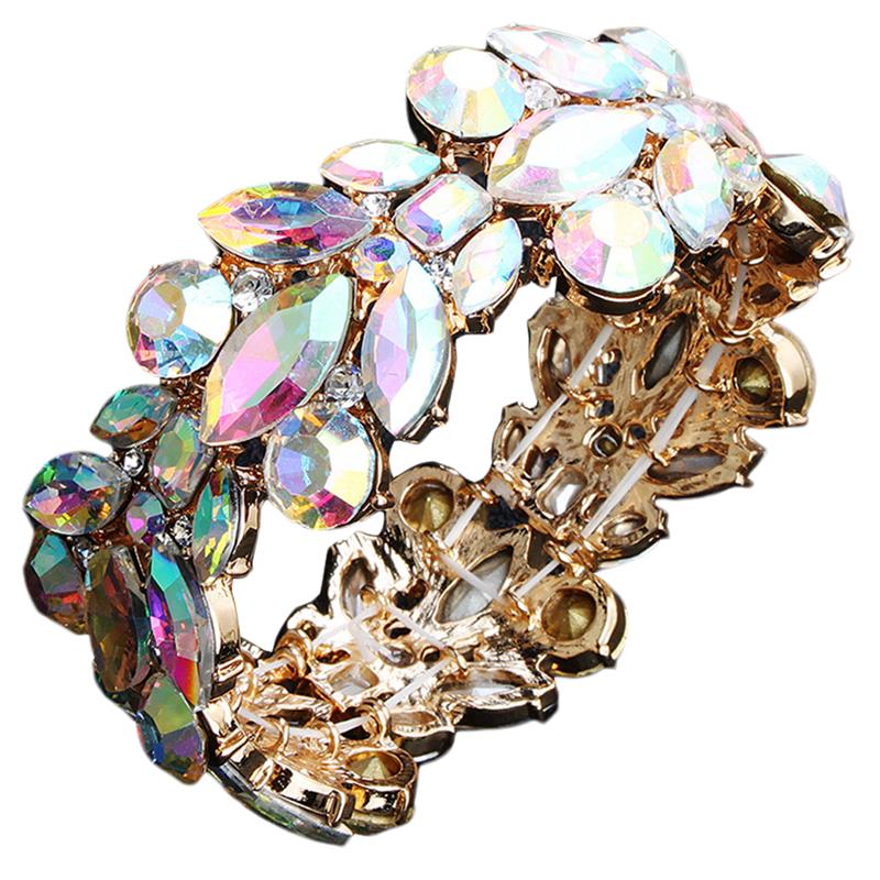 Naisten kiiltävä rannerengas vintage tekojalokivi ... – Grandado