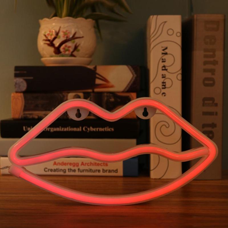 LED Neon Sign Night Lights Lips Lamp Wall Decor Li... – Grandado