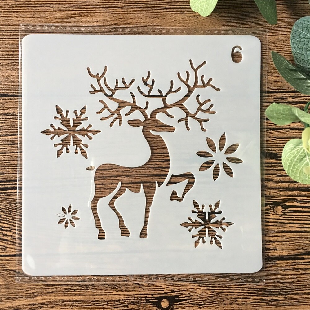 13cm Christmas Deer Snow DIY Layering Stencils Pai... – Grandado