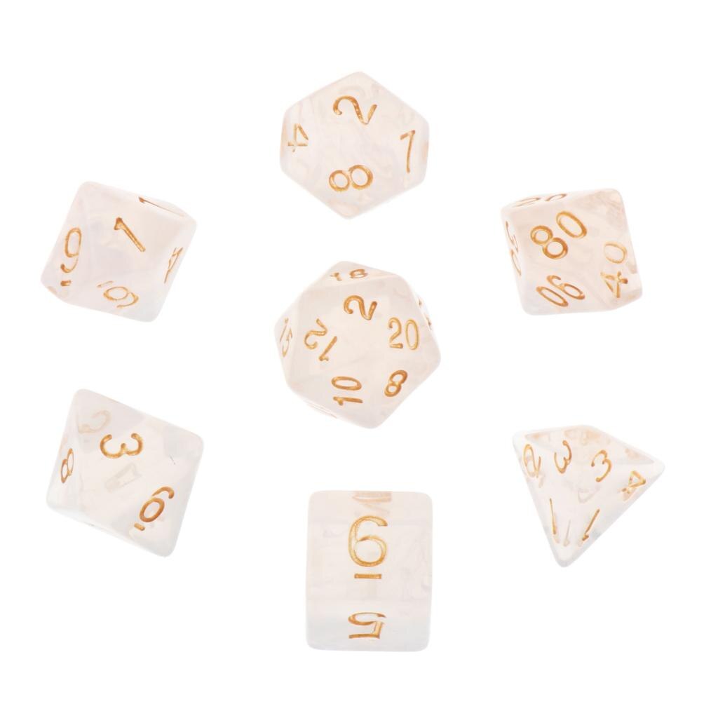 Lot 7 Dice Sets Acrylic Polyhedral Dice for ,DND ,... – Vicedeal