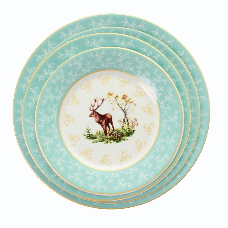 Ceramic Plate Round Dish Dinner Plate Porcelain Tr... – Vicedeal