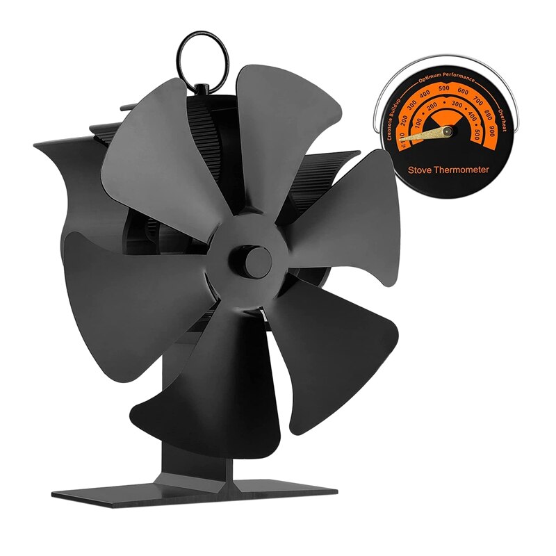 6 Blades Heat Powered Stove Fan Fireplace Fan Heat... – Grandado