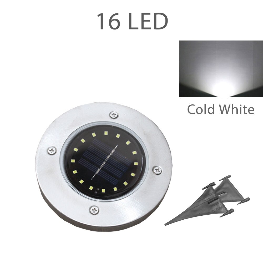 Solar Underground Light 4 8 16 LED Disk Ground Ing... – Grandado