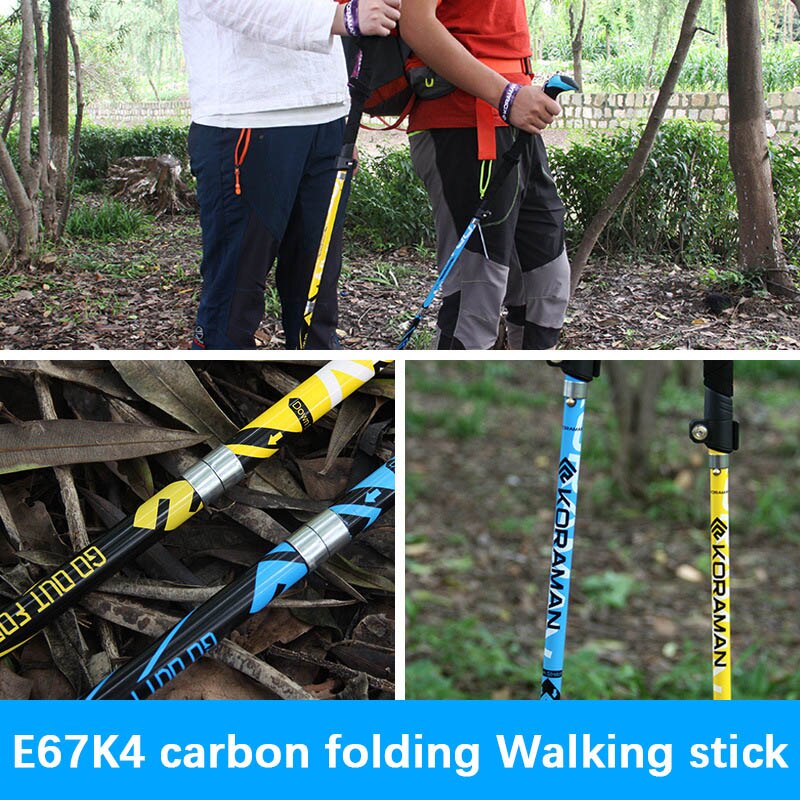 Walking Stick Carbon Fibers Folding Stick 5 Sectio... – Grandado