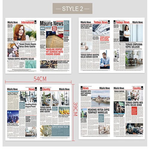 Retro English Newspaper Old Newspaper Ins Photo Pr... – Vicedeal