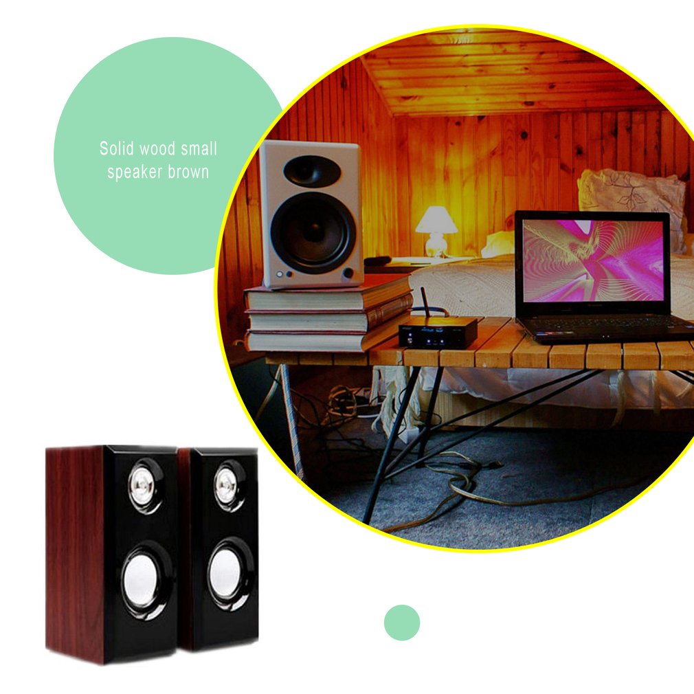 USB Plug D092 Small Solid Wood Speaker Wooden Subw... – Grandado