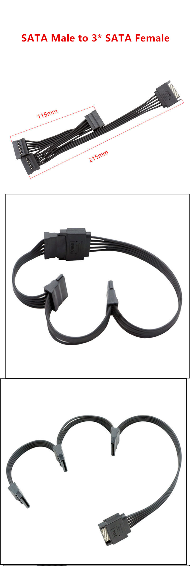 15 Pins Sata Power Splitter 15pin Sata Mannelijk 1... – Grandado