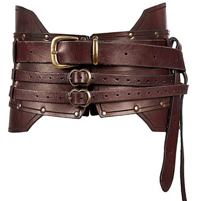 Medieval Wide Leather Armor Belt Steampunk Waist C... – Grandado