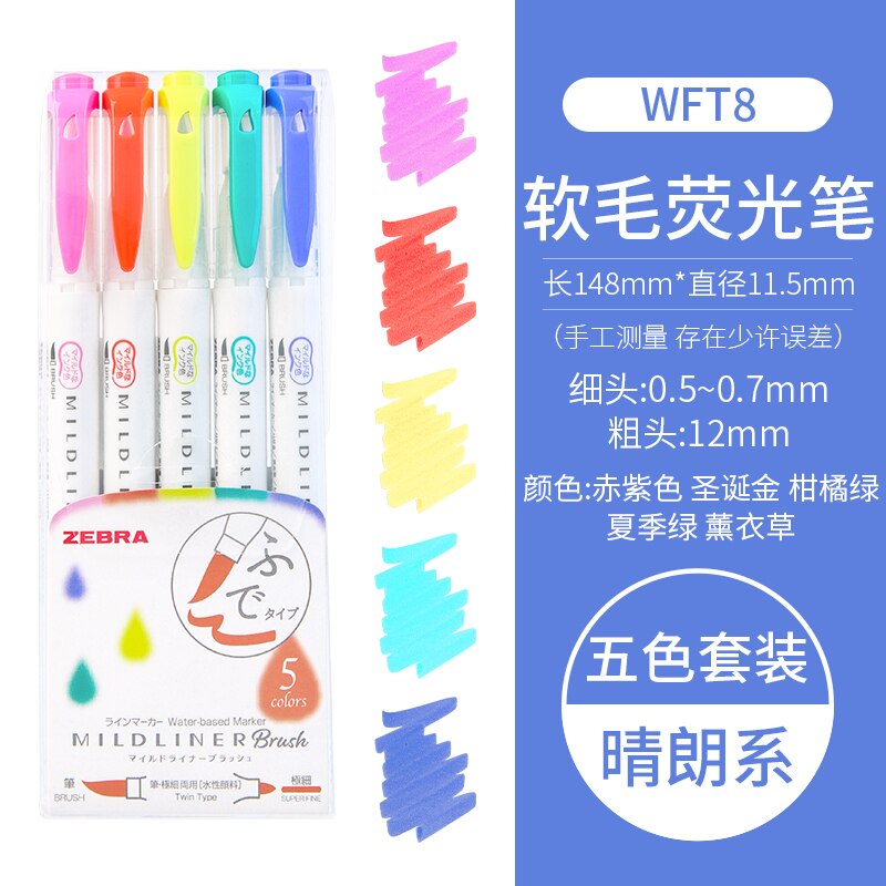 Zebra WFT8 Mildliner Markeerstift Dubbele Tip Zach... – Grandado