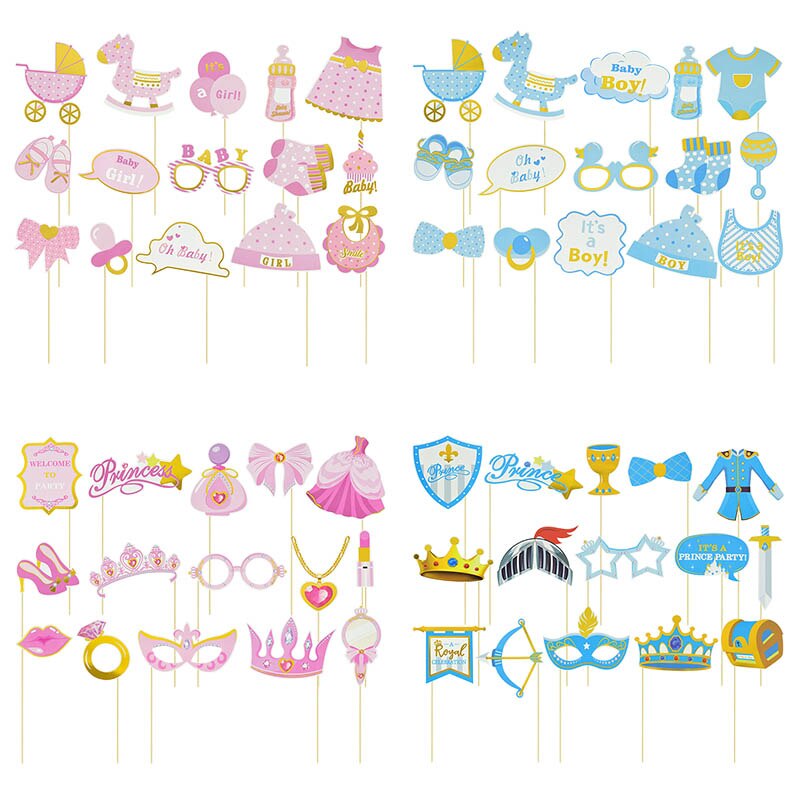 Baby Shower Photo Booth Props Blue Pink It's A... – Vicedeal