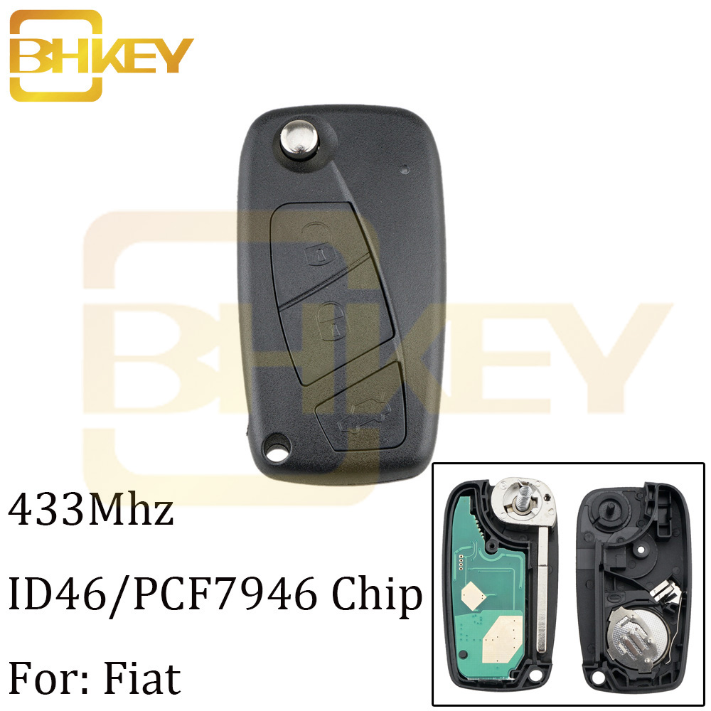 BHKEY 3Buttons Remote Car key For Fiat 433Mhz ID46... – Grandado