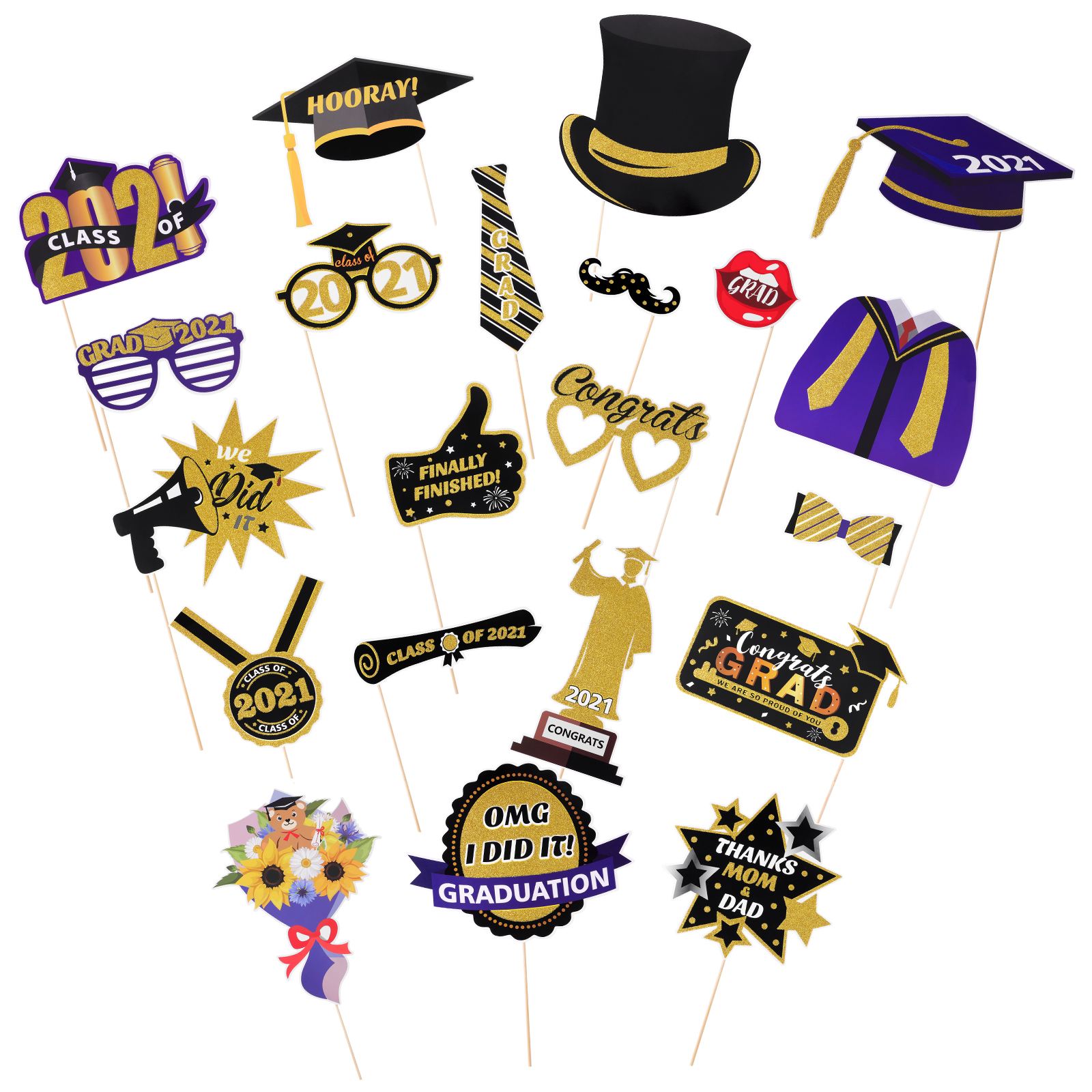 Graduation Photo Booth Props Pre-assembled Graduat... – Grandado