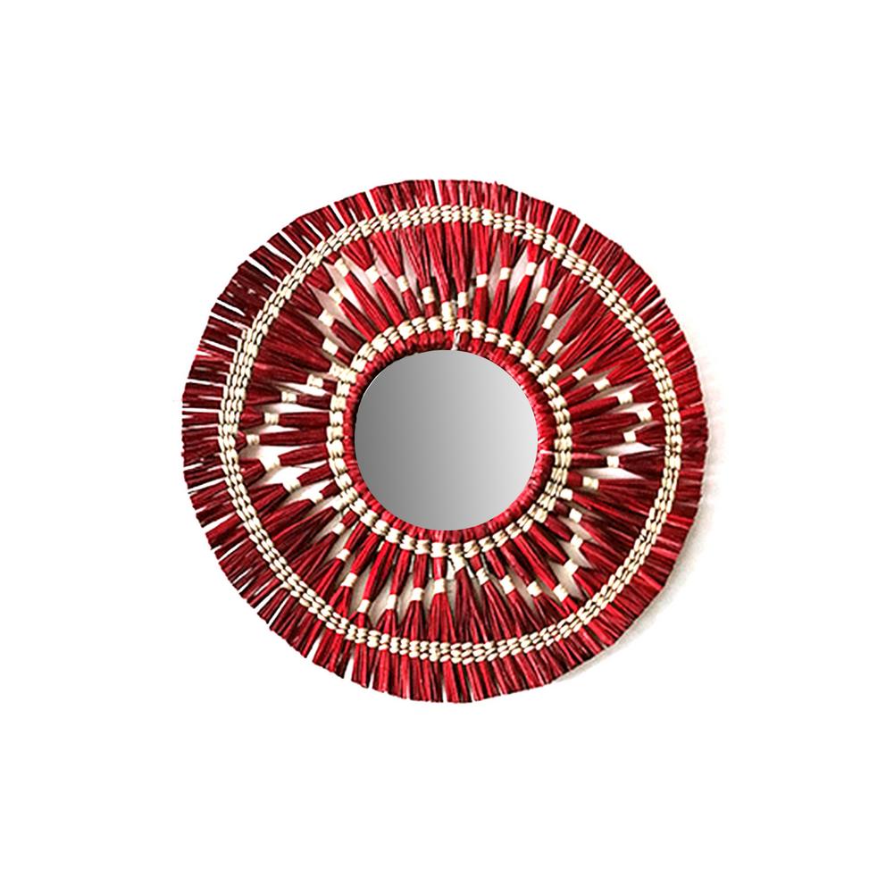 Nordic Handmade Wall Mirror Woven Makeup Mirror Bo... – Grandado