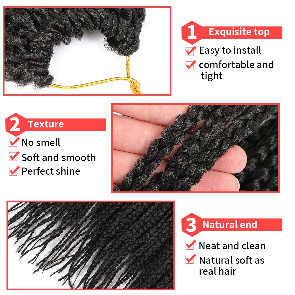 Crochet braid 18 inch box braid 22 Roots/pcs Blond... – Grandado