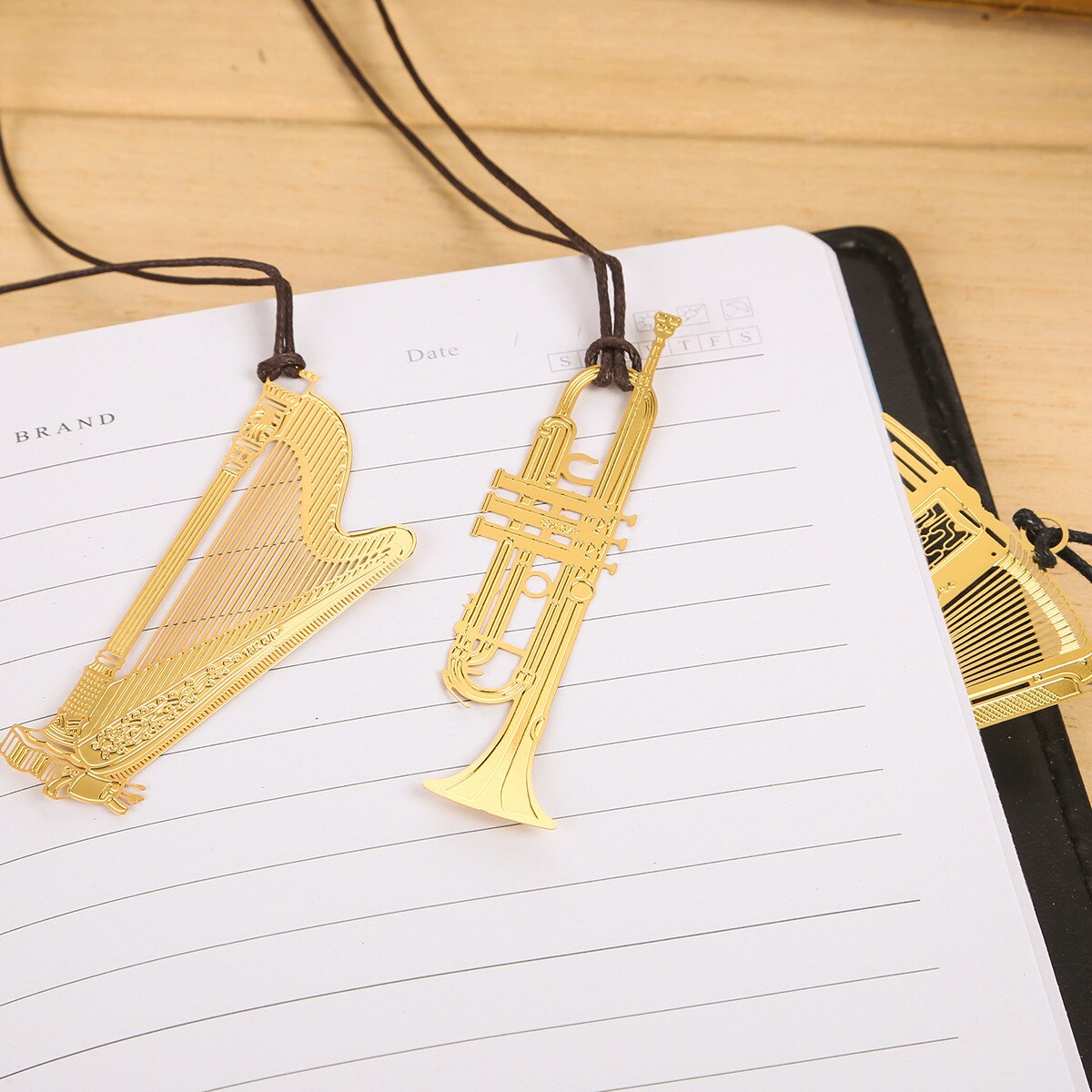 Cute Gold Metal Bookmark Music Piano Guitar Bookma... – Grandado