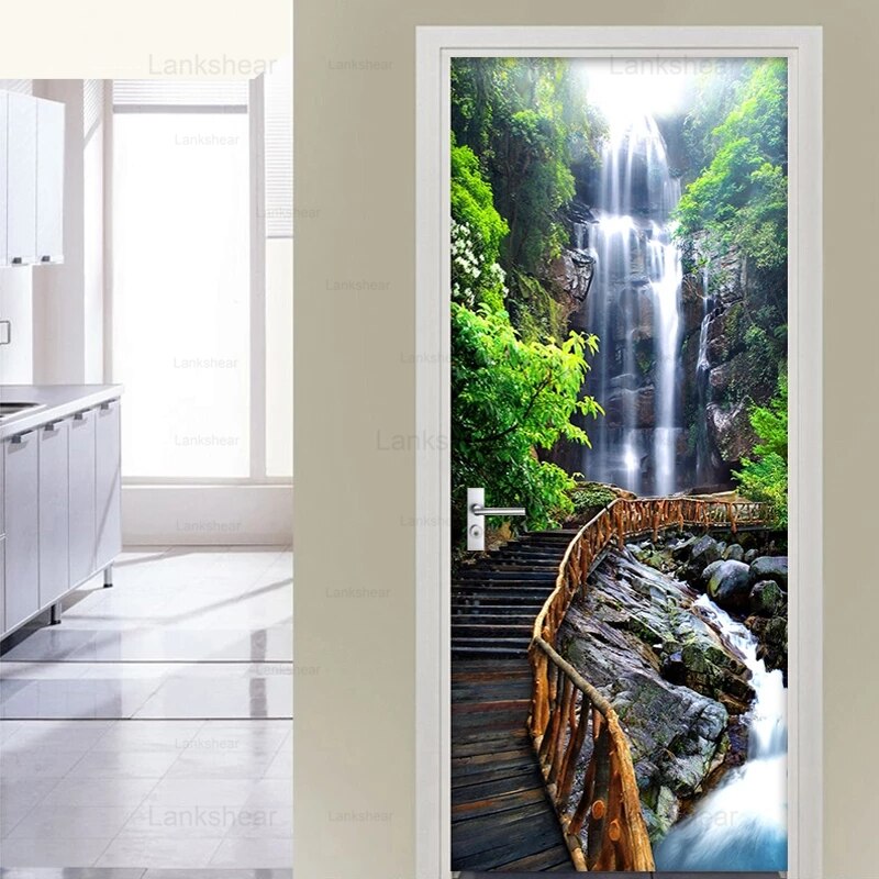 Waterfall Door Stickers Pvc Self-Adhesive Waterpro... – Vicedeal