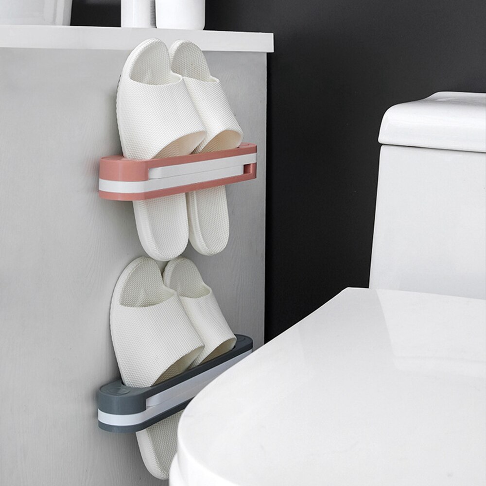3 In 1 Wall Bathroom Slippers Rack Mounted Shoe Or... – Vicedeal