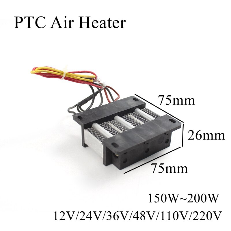 75x75x26mm 12V 220V 200W PTC Heater Ceramic Thermi... – Vicedeal