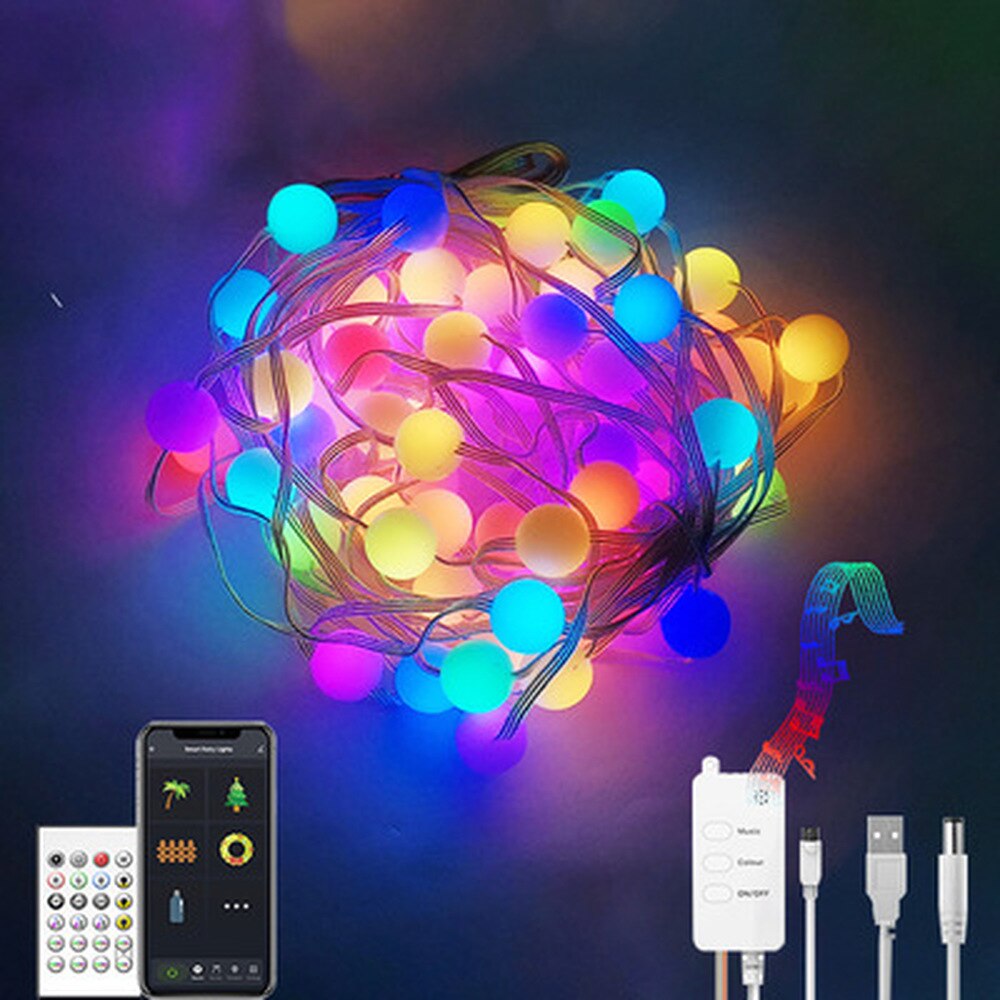 5M 10M Bluetooth Led Globe Fairy Lights Rgb Strip ... – Grandado