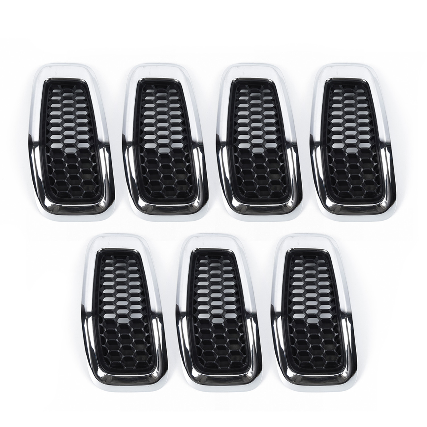 7pcs Grille trim Front Black Chrome ABS Plastic Fi... – Grandado