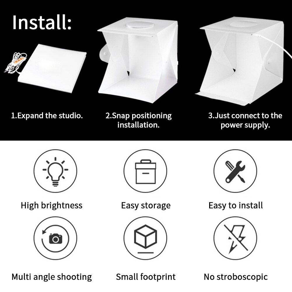 22cm Mini Foldable Shooting Tent Top Hole Portable... – Grandado