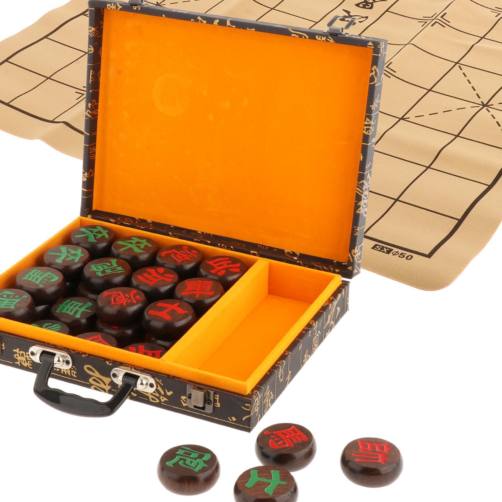 Ebony Wood Chinese Chess Set Traditional Xiangqi E... – Vicedeal