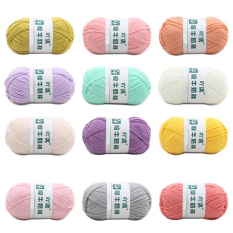 12 Color Crochet Four-Strand Milk Cotton Milk Thre... – Grandado