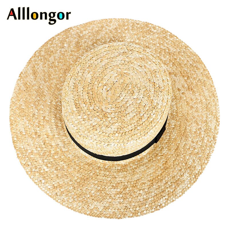 Naturlig stråhat sommer bred skygge strand solhat ... – Grandado