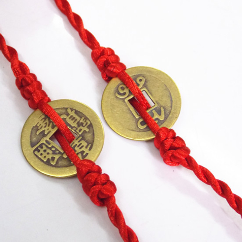 Hand-Woven Antique Copper Coin Bracelet Lucky Red ... – Grandado