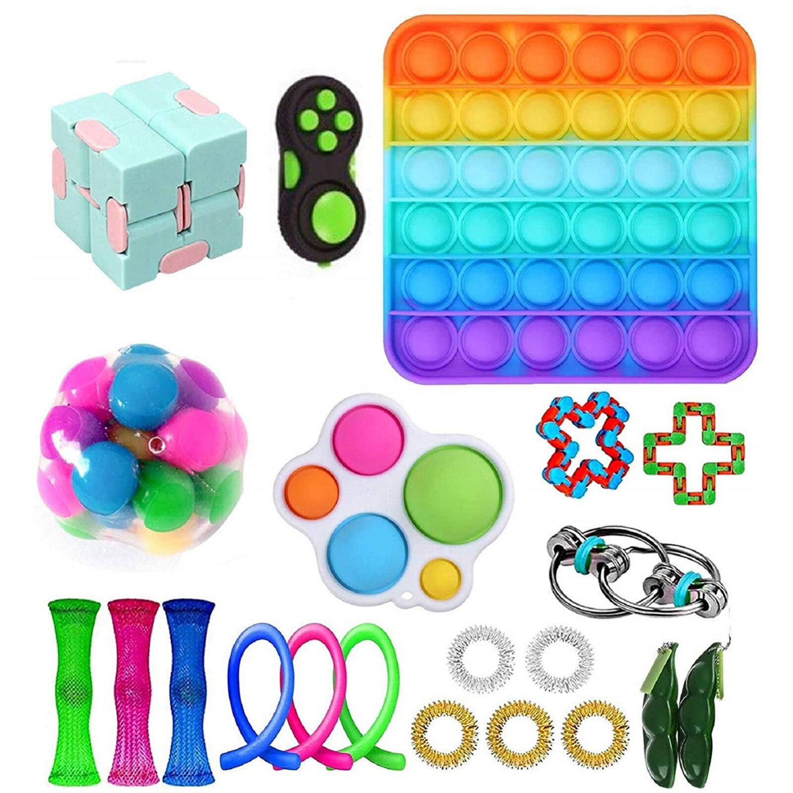25 Pack Fidget Sensory Toy Set Stress Relief Toys ... – Grandado