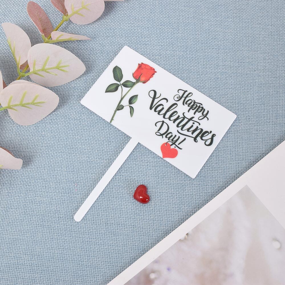 Rectangular Valentine's Day Acrylic Cake Topper Ha... – Grandado