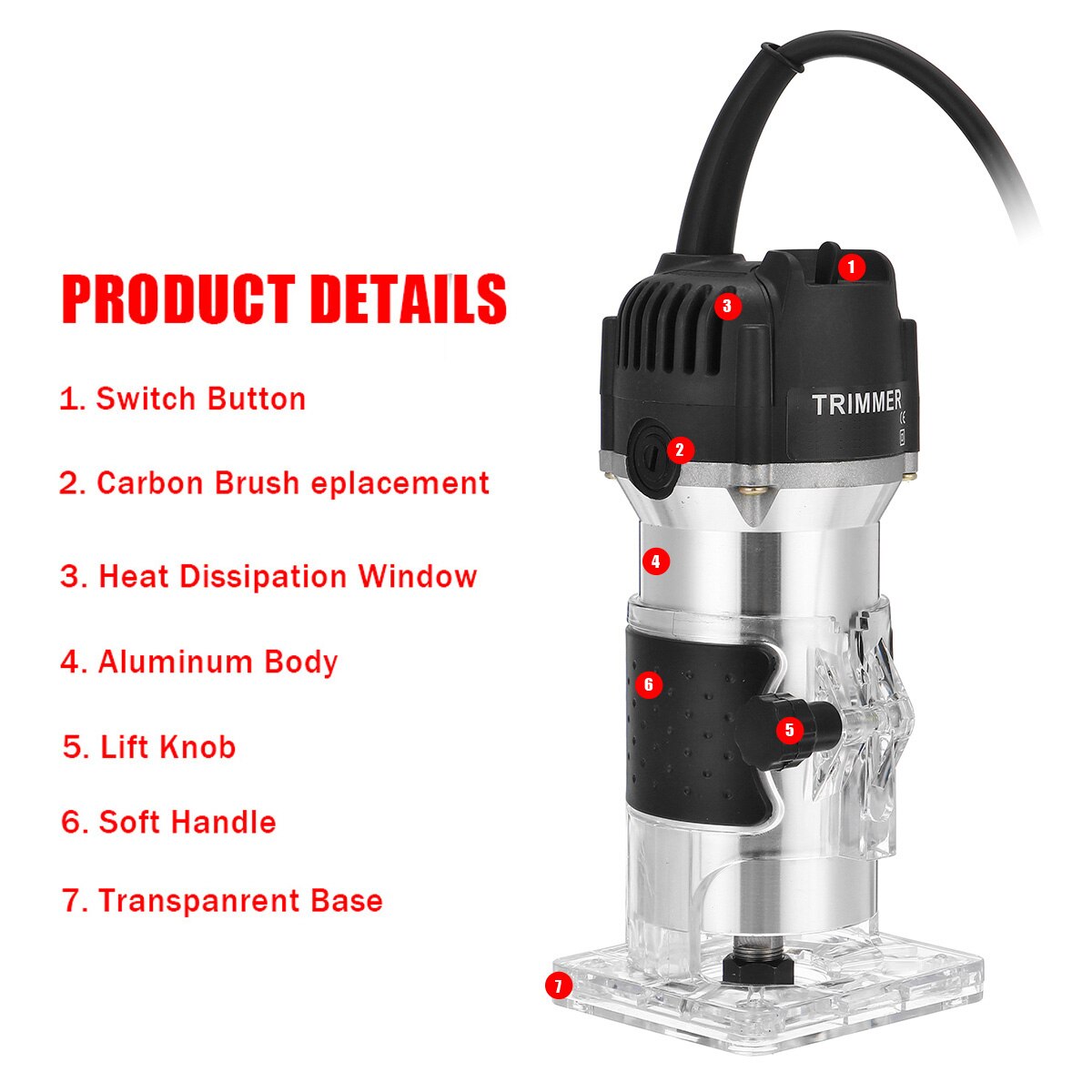 800W Wood Electric Trimmer 110V/220V 3000Rpm Wood ... – Grandado