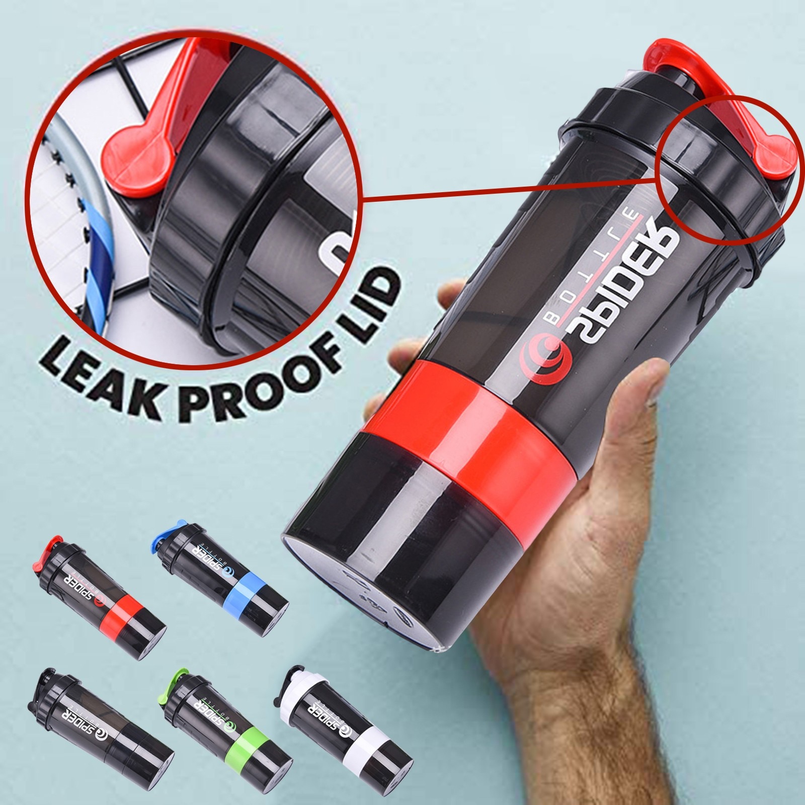 Sports Shaker Bottle Blank Protein Powder Mixing B... – Grandado