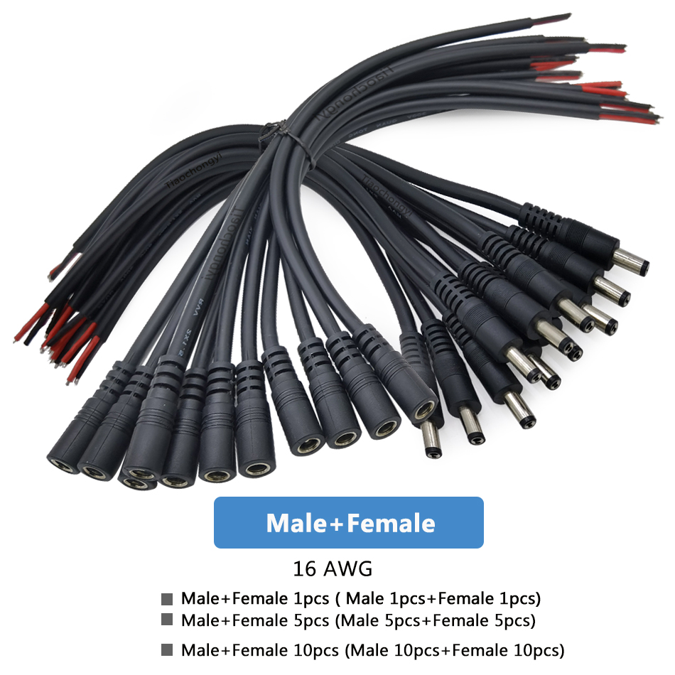 16AWG 2PIN 5.5x2.1mm / 5.5X2.5mm Power Plug DC Mal... – Vicedeal
