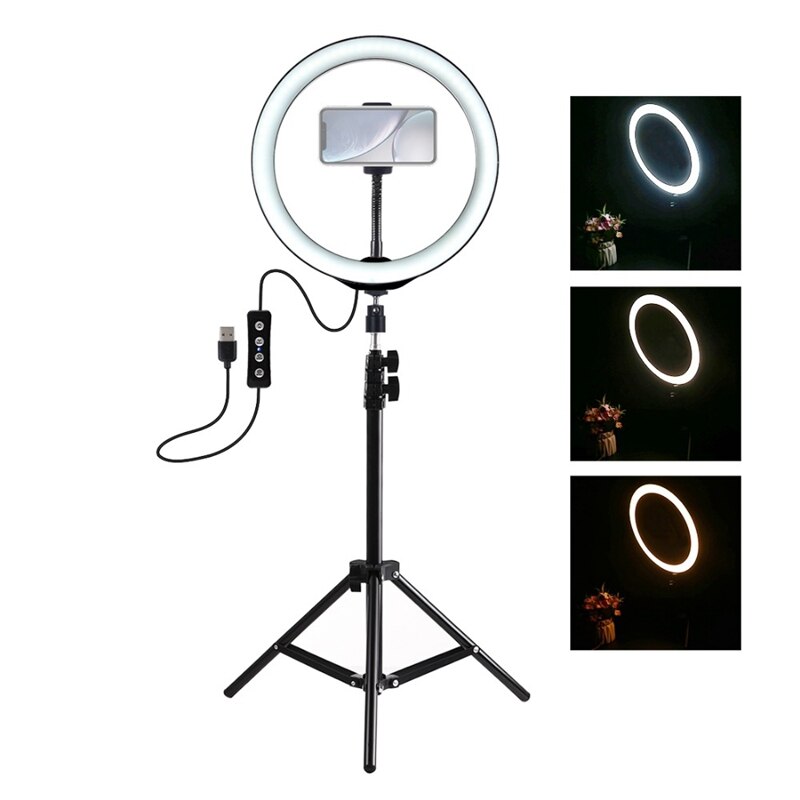PULUZ Photography Dimmable LED Selfies Ring Light ... – Grandado