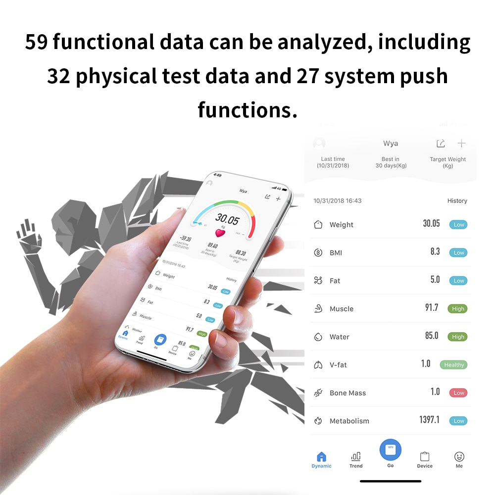 Electronic Scale USB Rechargeable Intelligent BT D... – Grandado