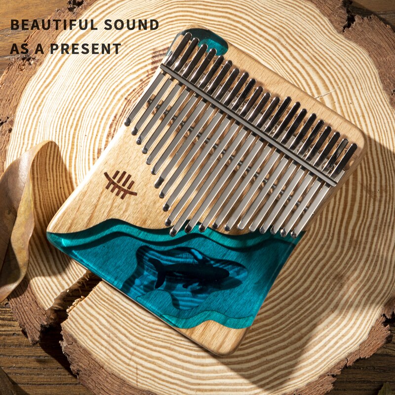 Epoxy Resin Kalimba 21 Key Blue Ocean Whale Thumb ... – Vicedeal