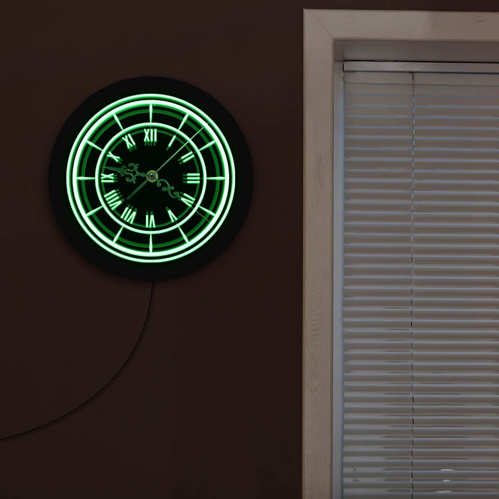 Traditional Roman Numeral Wall Clock with LED Ligh... – Grandado